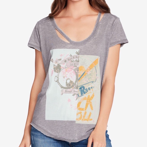 William Rast | Tops | William Rast Graphic Distressed Tshirt Nwt | Poshmark